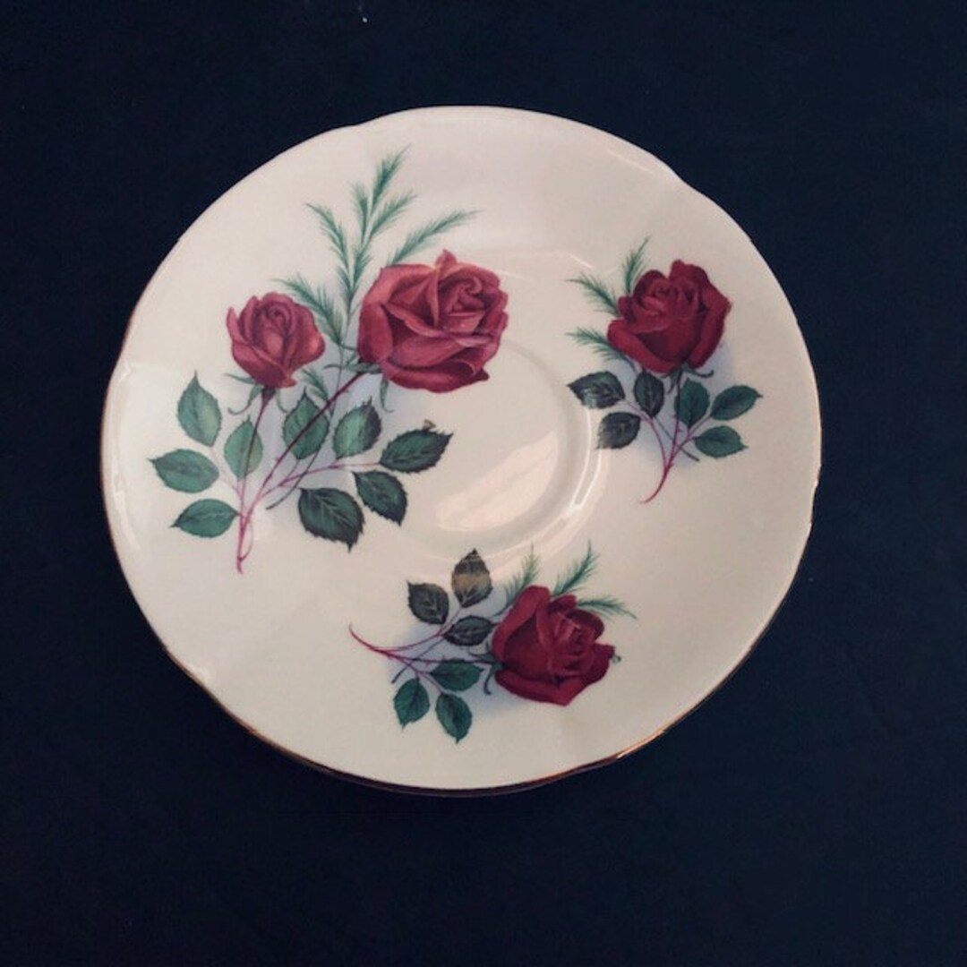 Single Roses Royal Talbot Tea Cup Saucer Free Shipping Vintage Fine ...
