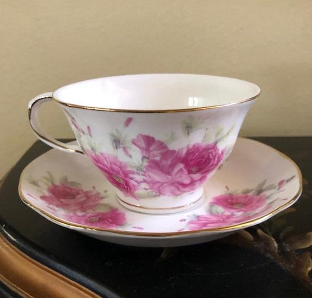 Grace Tea Ware Pink Roses Flowers Teacup Floral Tea Cup Saucer Flowers ...