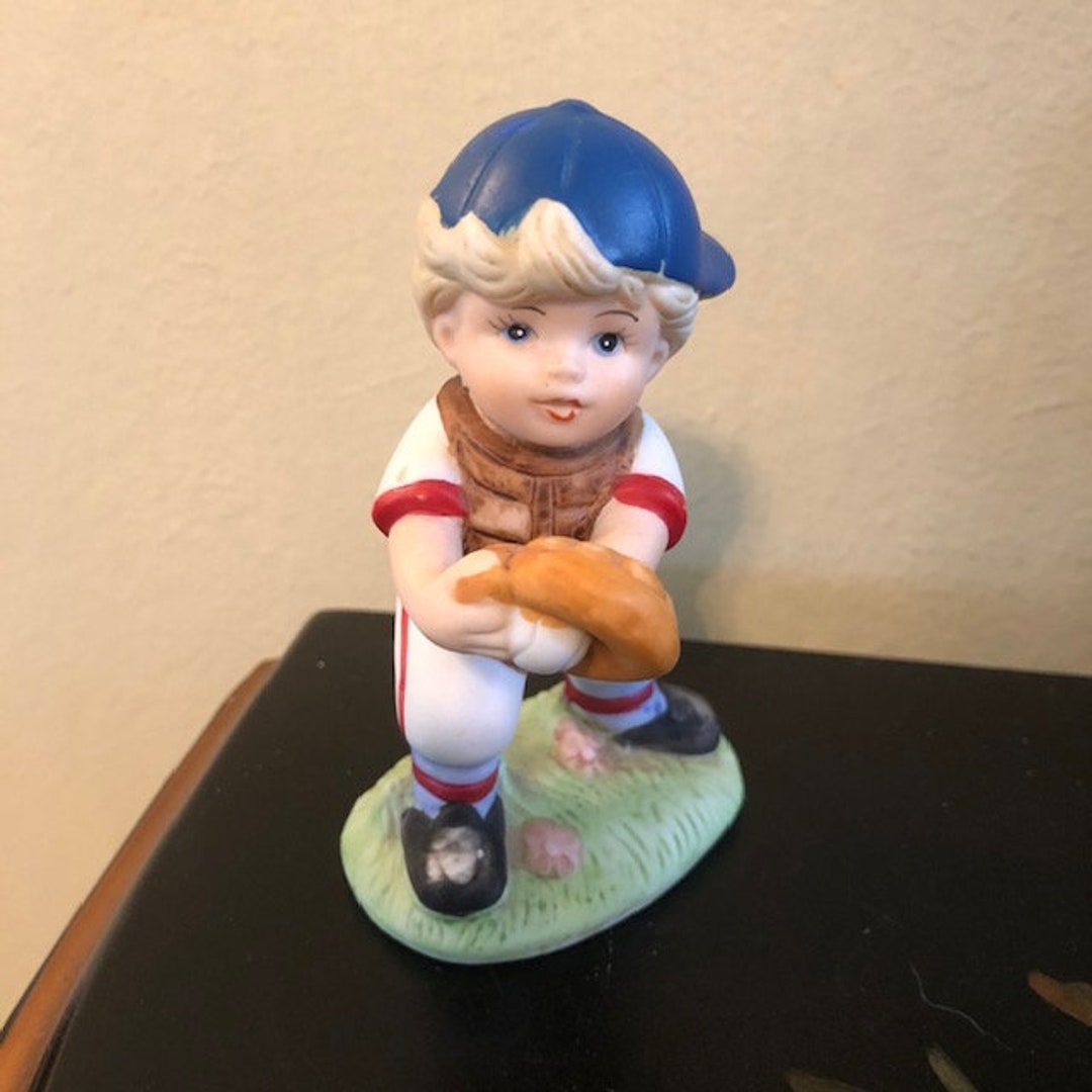 Vintage Boy Baseball Catcher Figurine Free Shipping Nursery Decor Homco ...