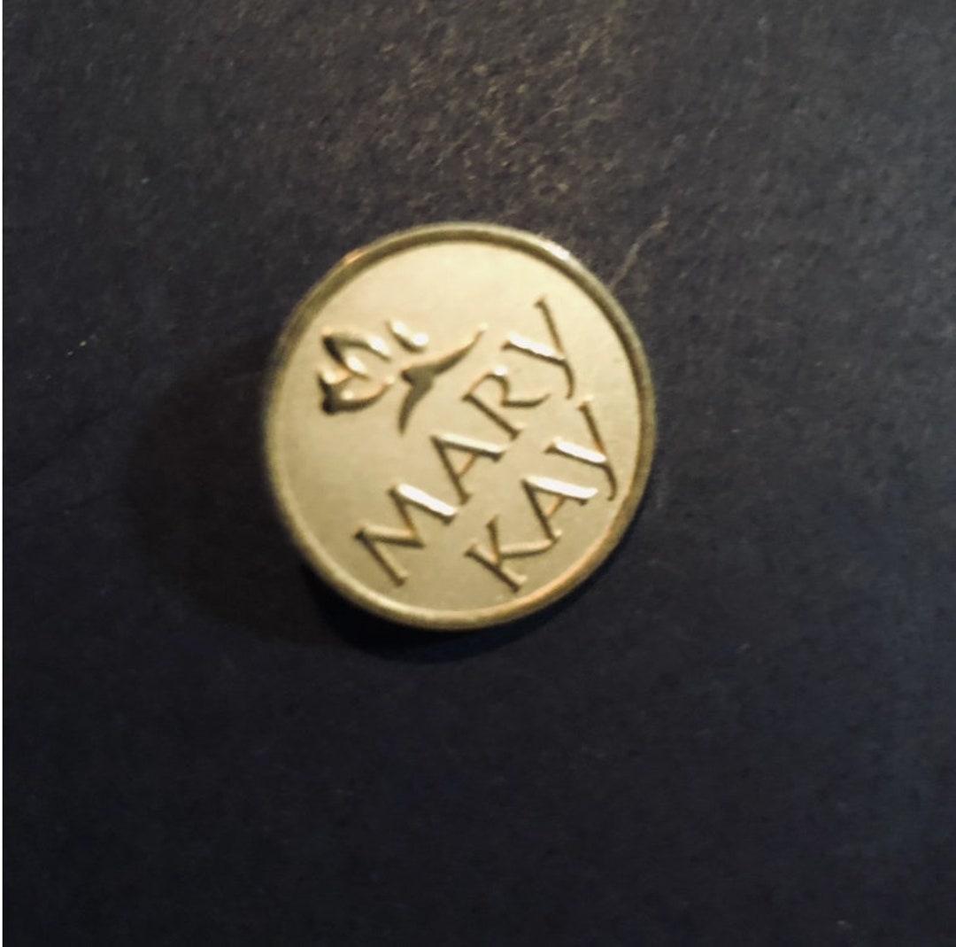 Gold Round Mary Kay Pin Free Shipping Thumbtack Cosmetics Advertising ...
