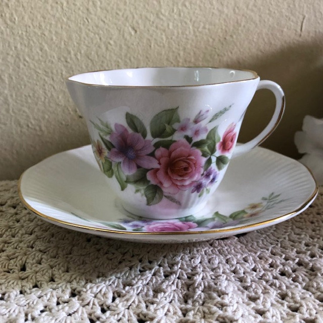 Vintage Royal Minton Floral Tea Cup and Saucer With Pink Roses Free ...