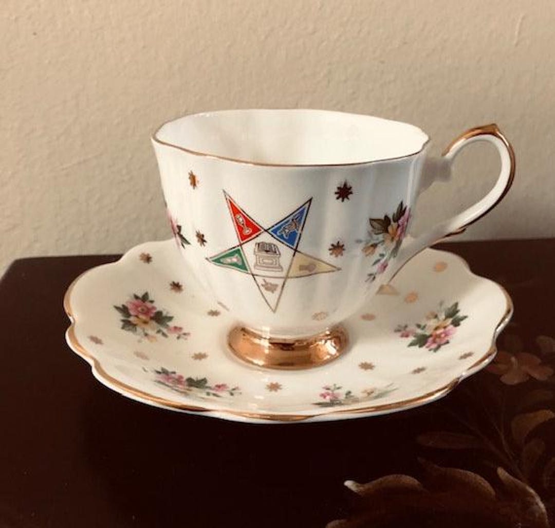 Vintage Eastern Star Bone China Teacup and Saucer Set Free Shipping ...