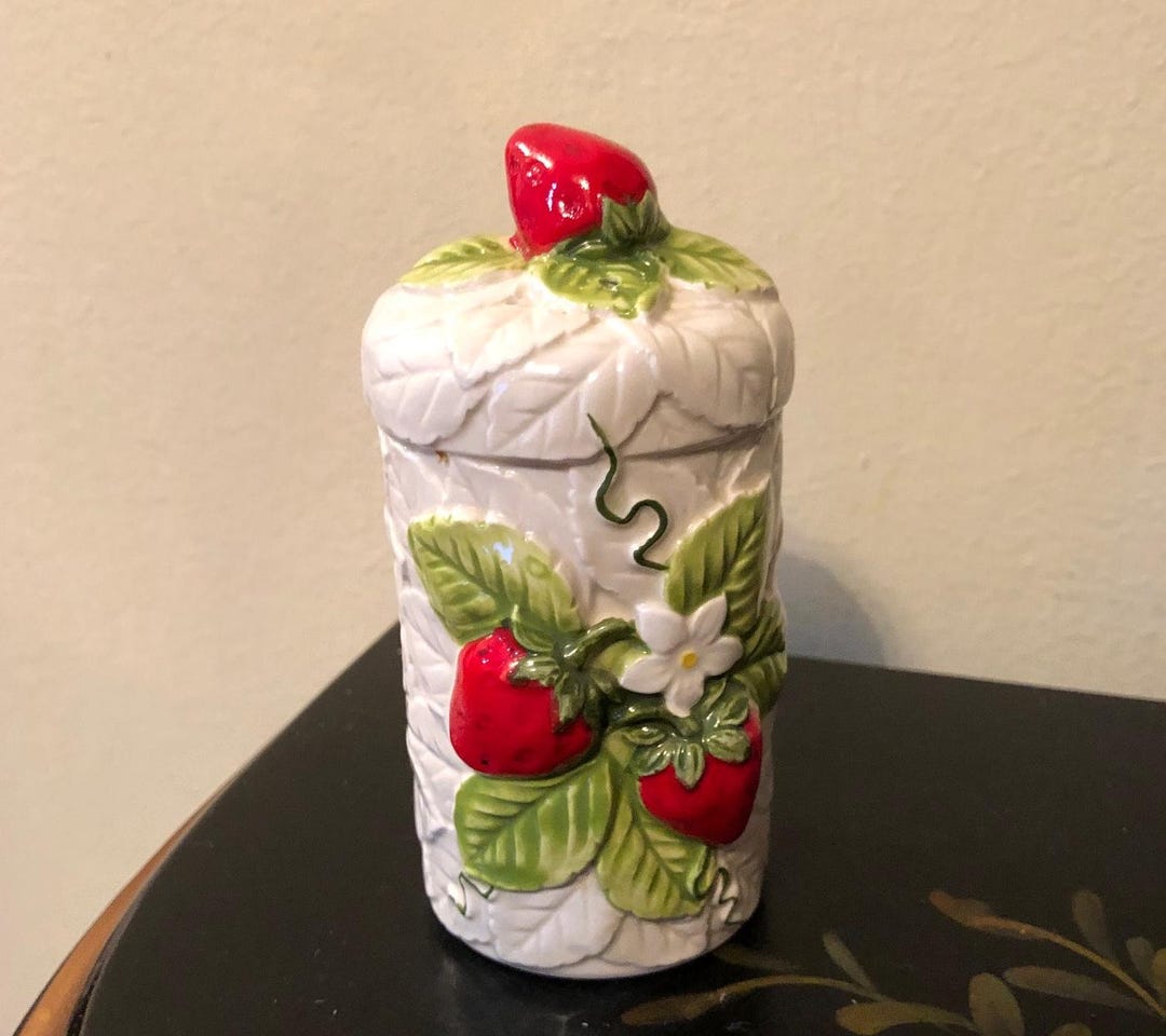 Orphan Single Vintage Sears Strawberry Salt Shaker Free Shipping Square ...