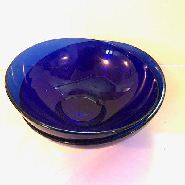 Cobalt Blue Glass Bowl - Etsy