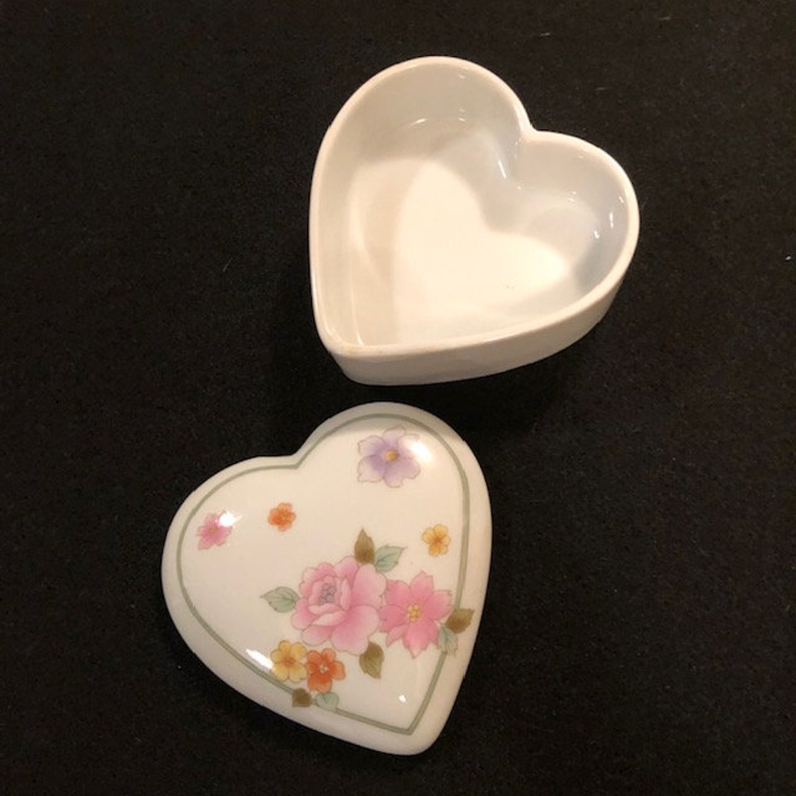 Covered Floral Heart Shaped Trinket Box Free Shipping Pink - Etsy