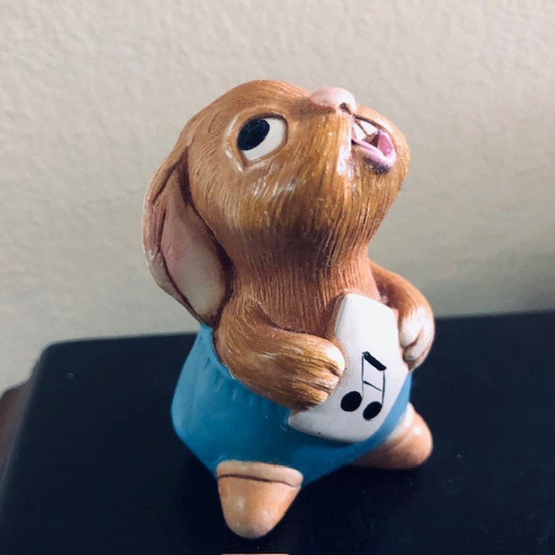 Vintage Pendelfin Rabbit Rolly Hand Painted Singing Bunny Stonecraft ...