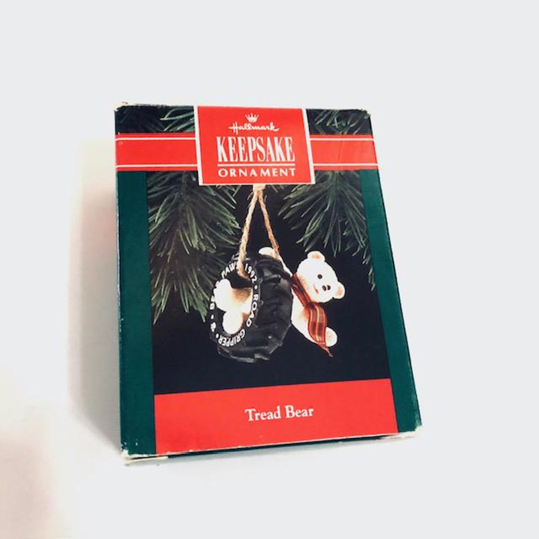 Vintage 1992 Hallmark Tread Bear Keepsake Christmas Ornament Free ...