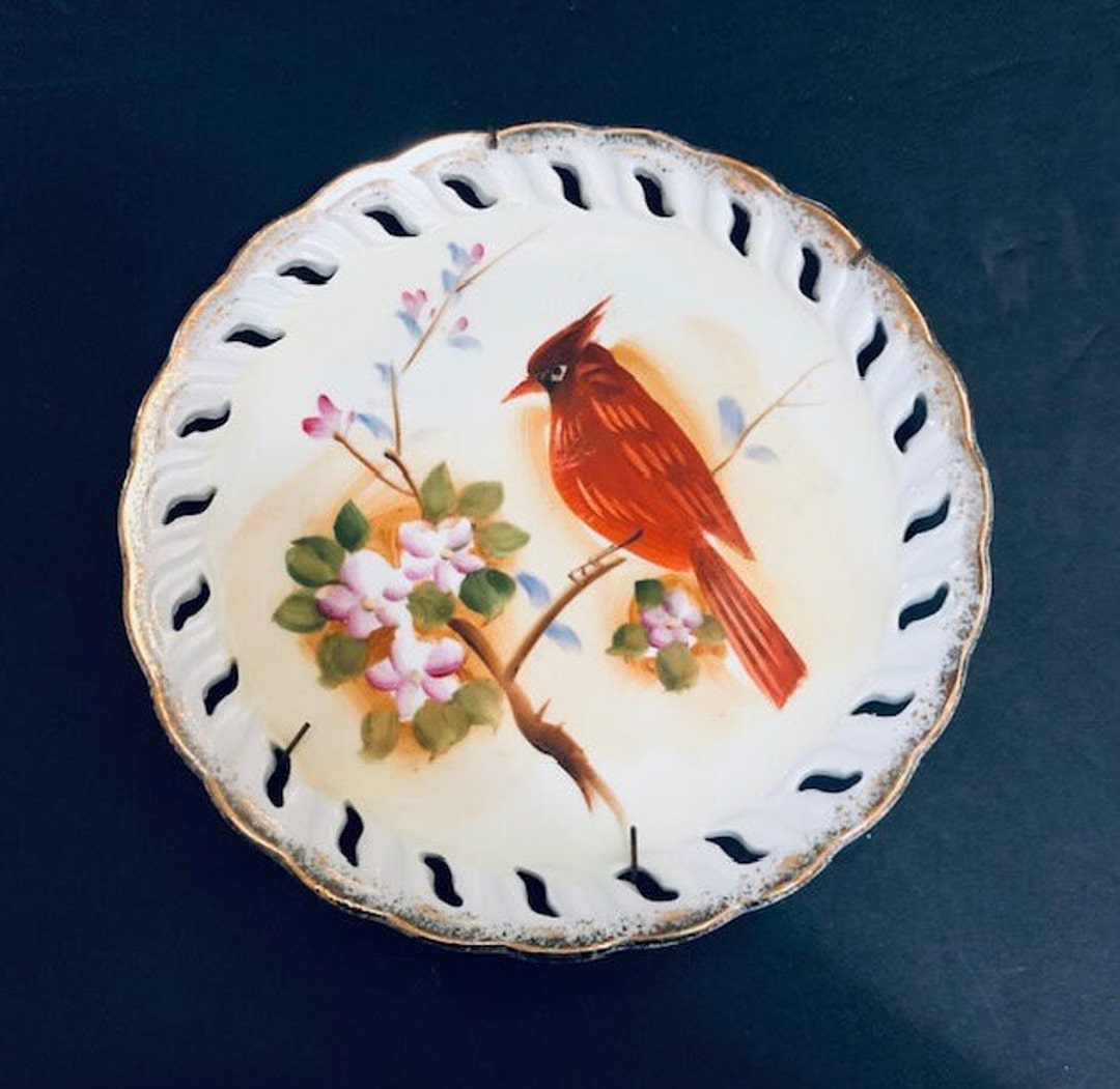 Vintage Norleans Cardinal Reticulated Decorative Wall Plate Collector ...