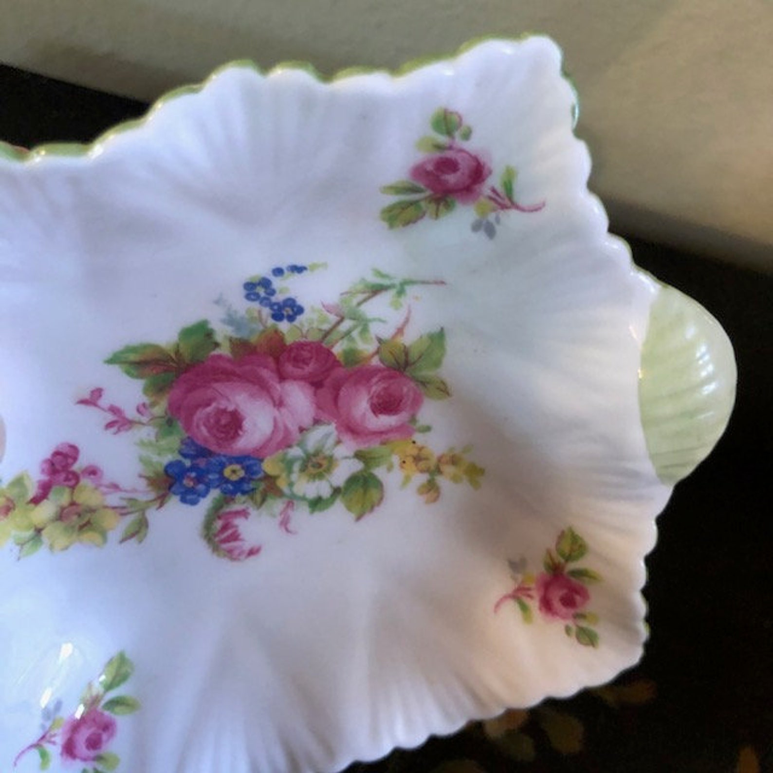 Vintage Shelley England Pink Roses Floral Flowers Pin Trinket Soap Dish ...