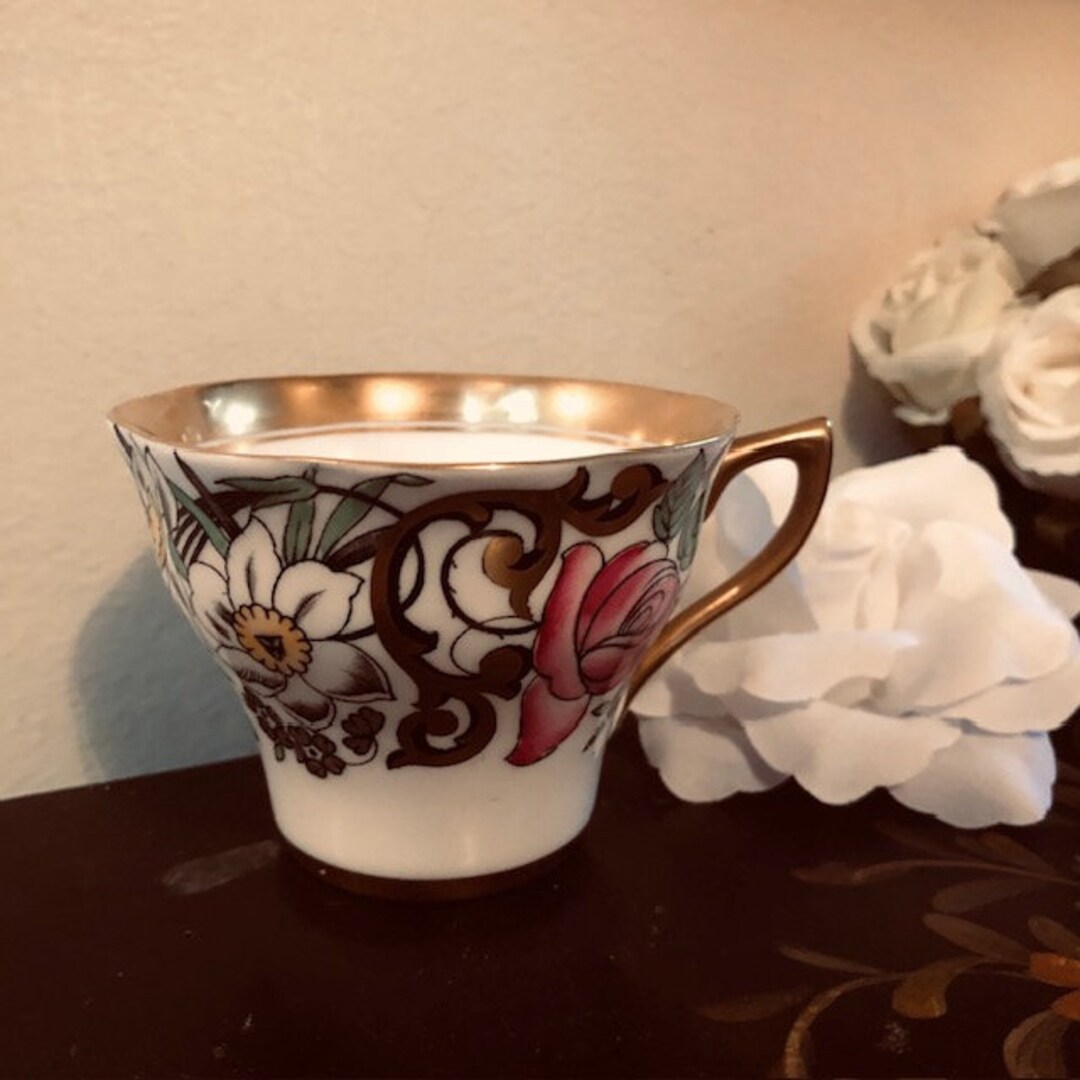Single Vintage Rosina Fine Bone China Floral Design Tea Cup Free ...