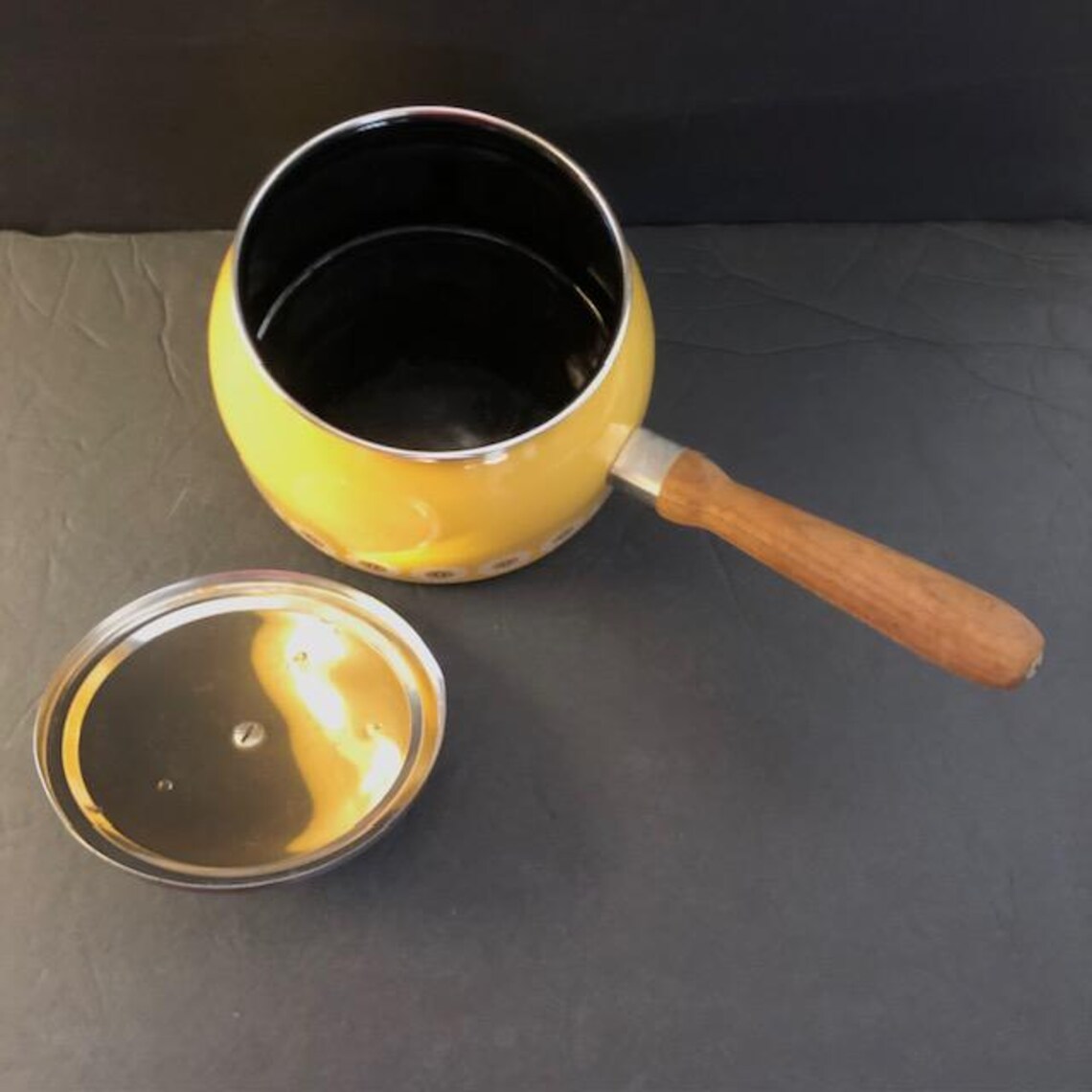 Seventies Mustard Yellow Cook Pot With Lid Free Shipping Vintage ...