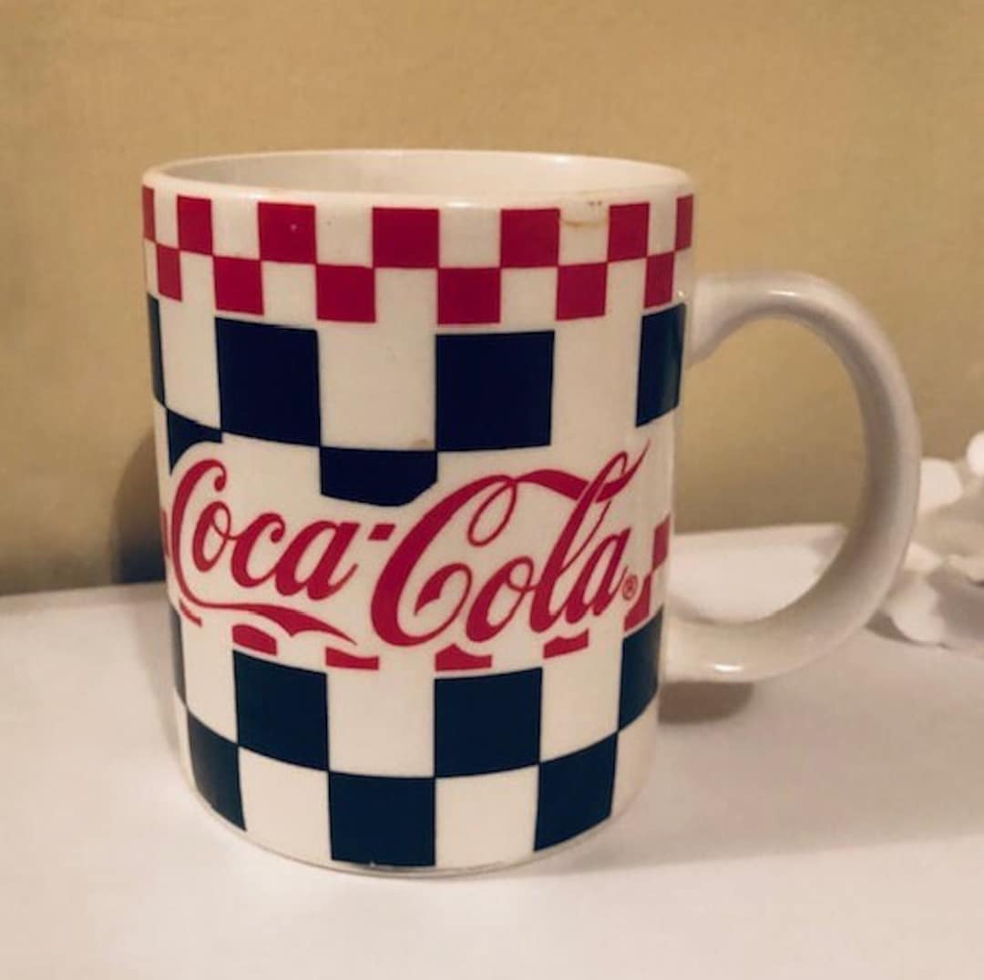 Single Coca-cola Checkered Coffee Mug Tea Cup Free Shipping Gibson ...