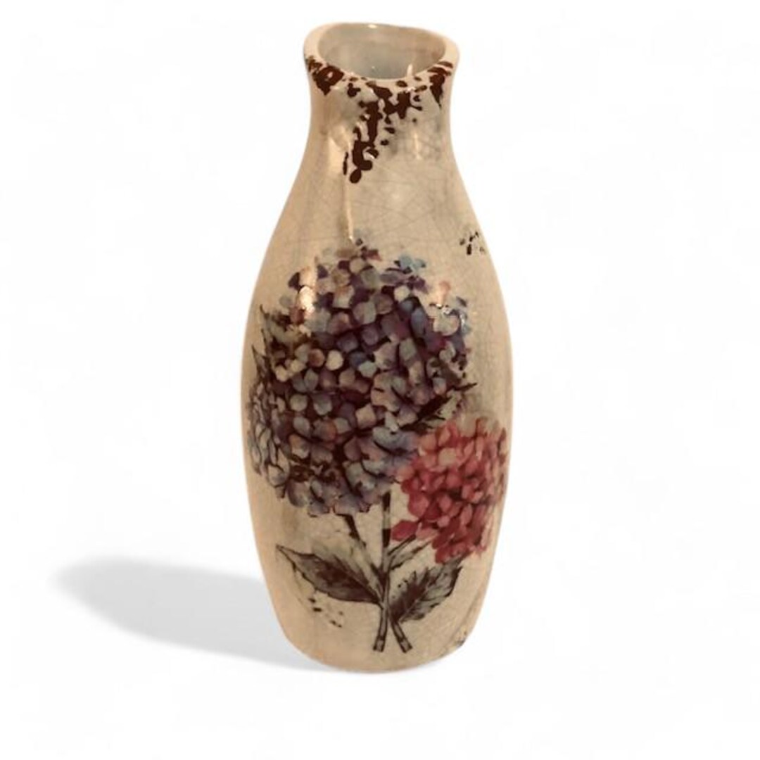 Ceramic Hydrangea Floral Vase Free Shipping Flowers Cottagecore - Etsy