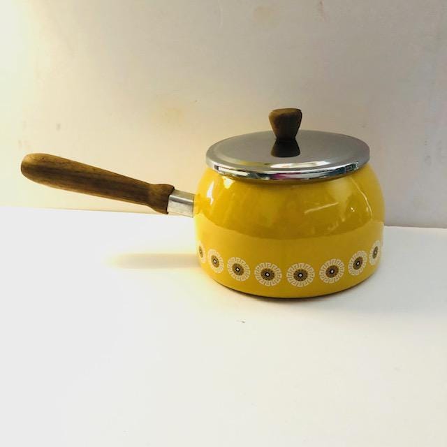 Seventies Mustard Yellow Cook Pot With Lid Free Shipping Vintage ...