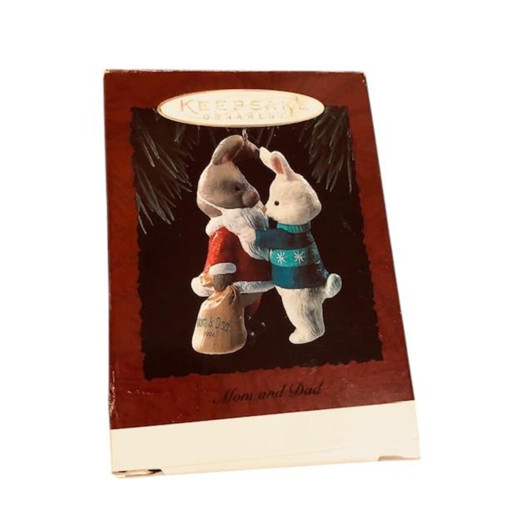 Vintage 1994 Christmas Ornament Hallmark Keepsake Mom and Dad Bunny ...