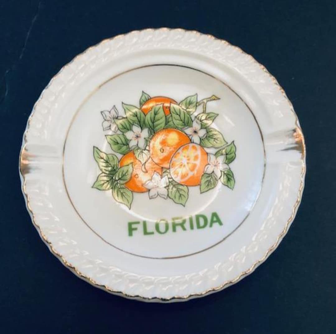 Vintage Florida Souvenir Ashtray With Oranges Free Shipping MCM Home ...