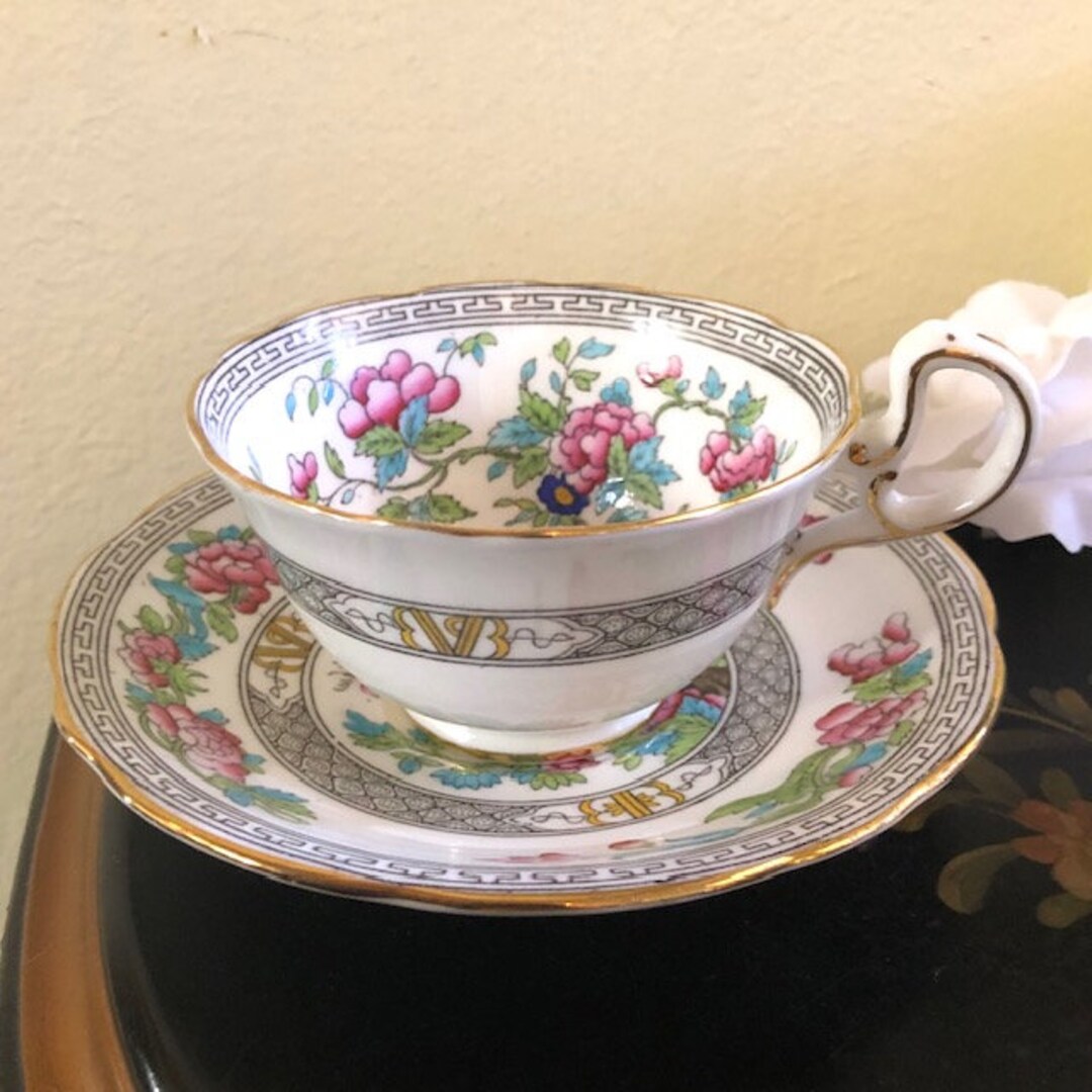 Vintage Aynsley England 1173 Indian Tree Floral Tea Cup and Saucer ...