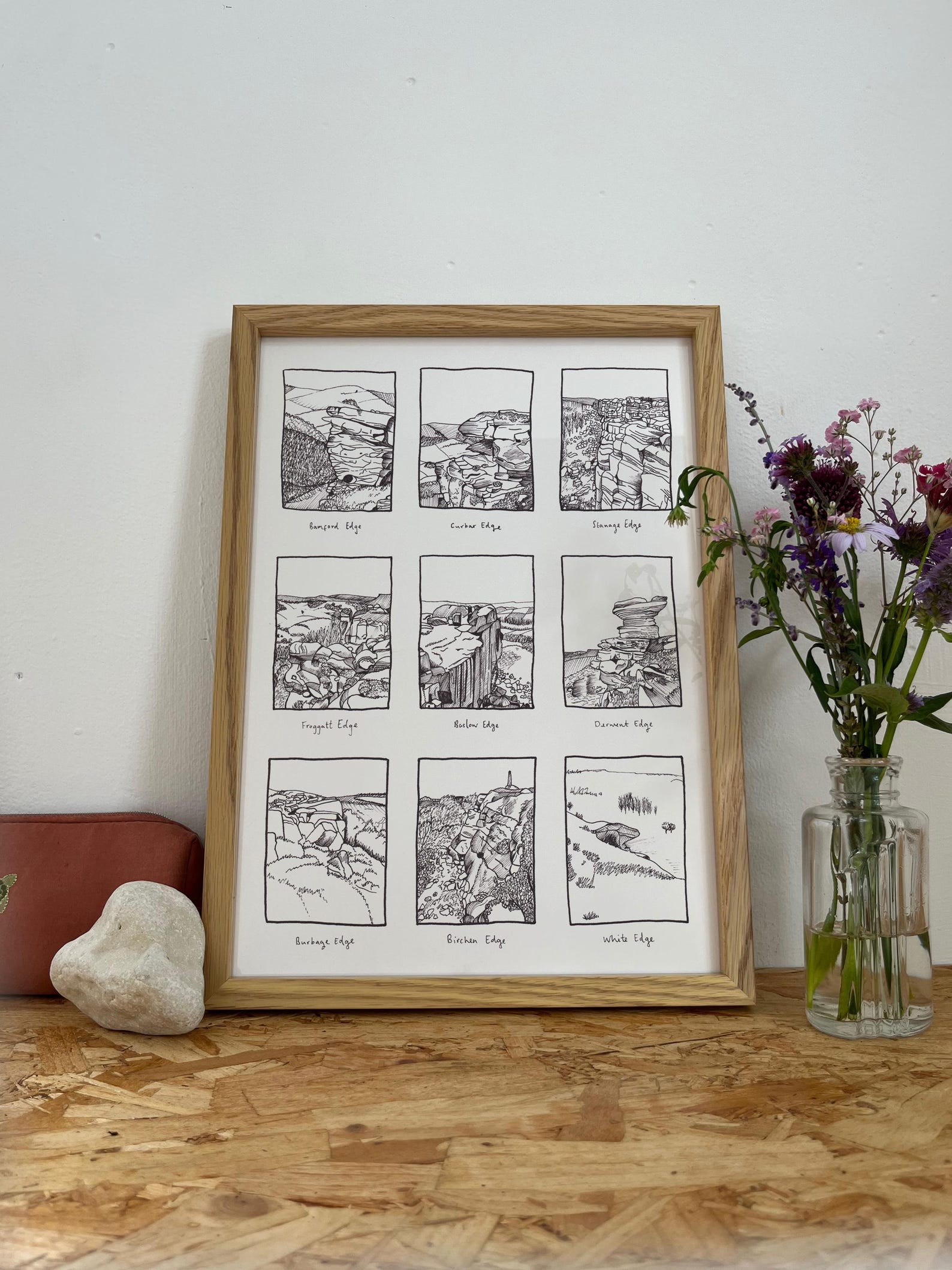 Peak District Edges // Derbyshire Edges // Landscape Illustration ...