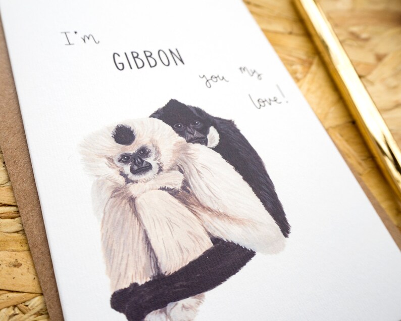 I'm Gibbon You My Love Greetings Card // Valentine's - Etsy