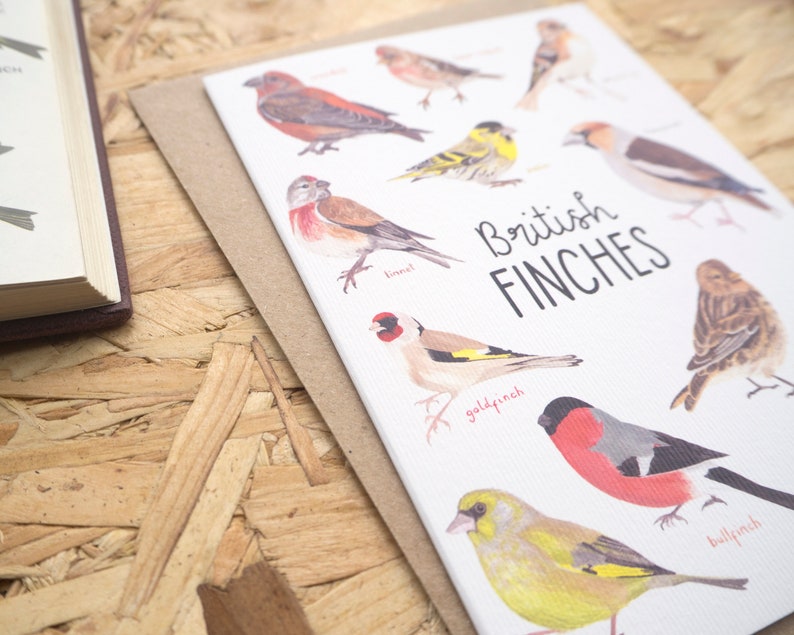 British Finches Greetings Card // Blank Card // Birds Card - Etsy