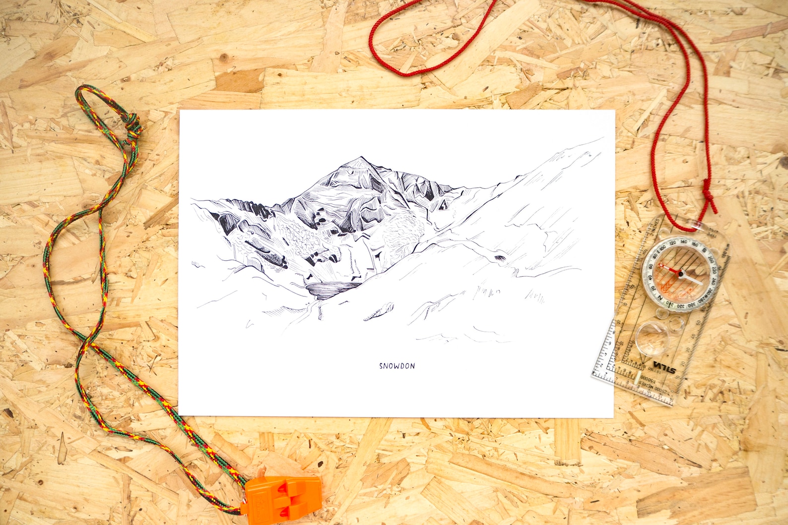 Snowdon Landscape Illustration // Snowdonia Print // British - Etsy