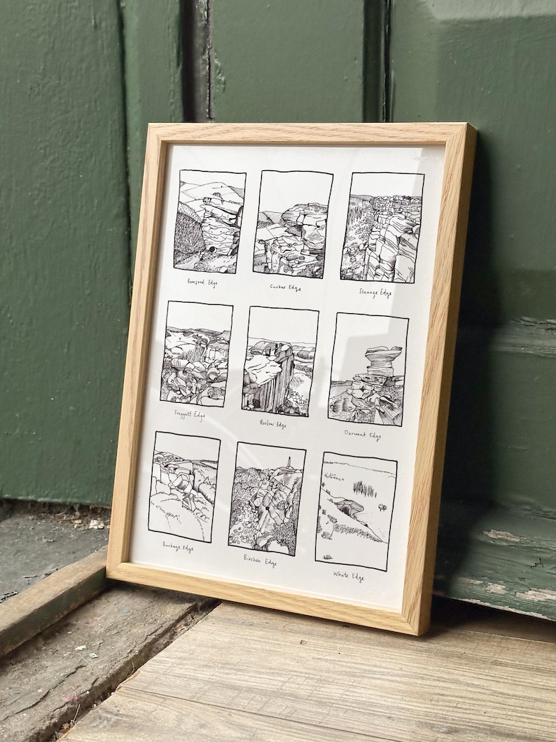 Peak District Edges // Derbyshire Edges // Landscape Illustration ...