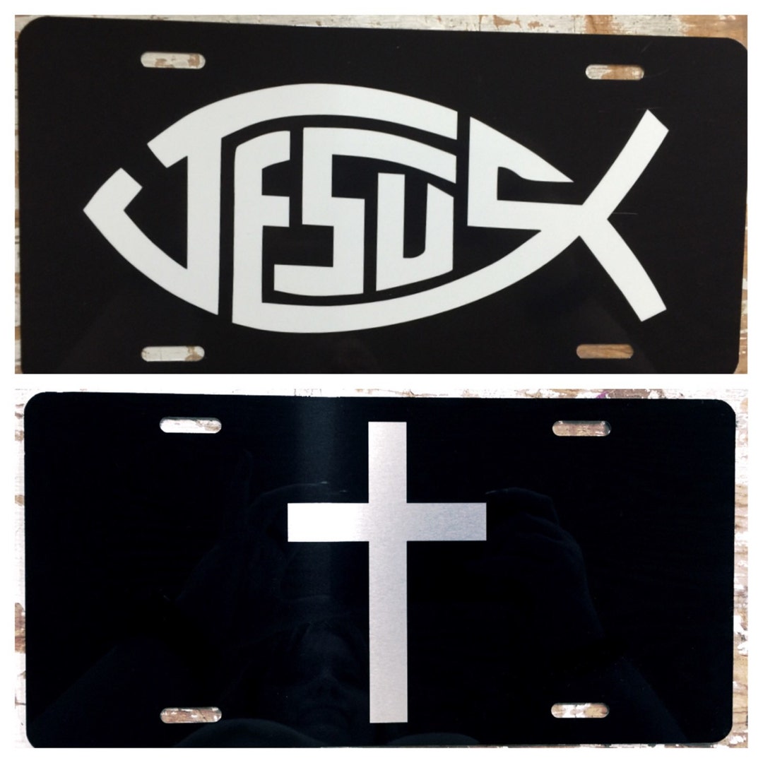 Cross License Plate Christian License Plate Jesus License Plate Jesus ...