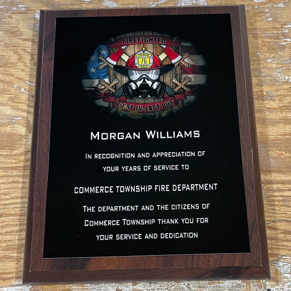 Firefighter Plaque - Etsy