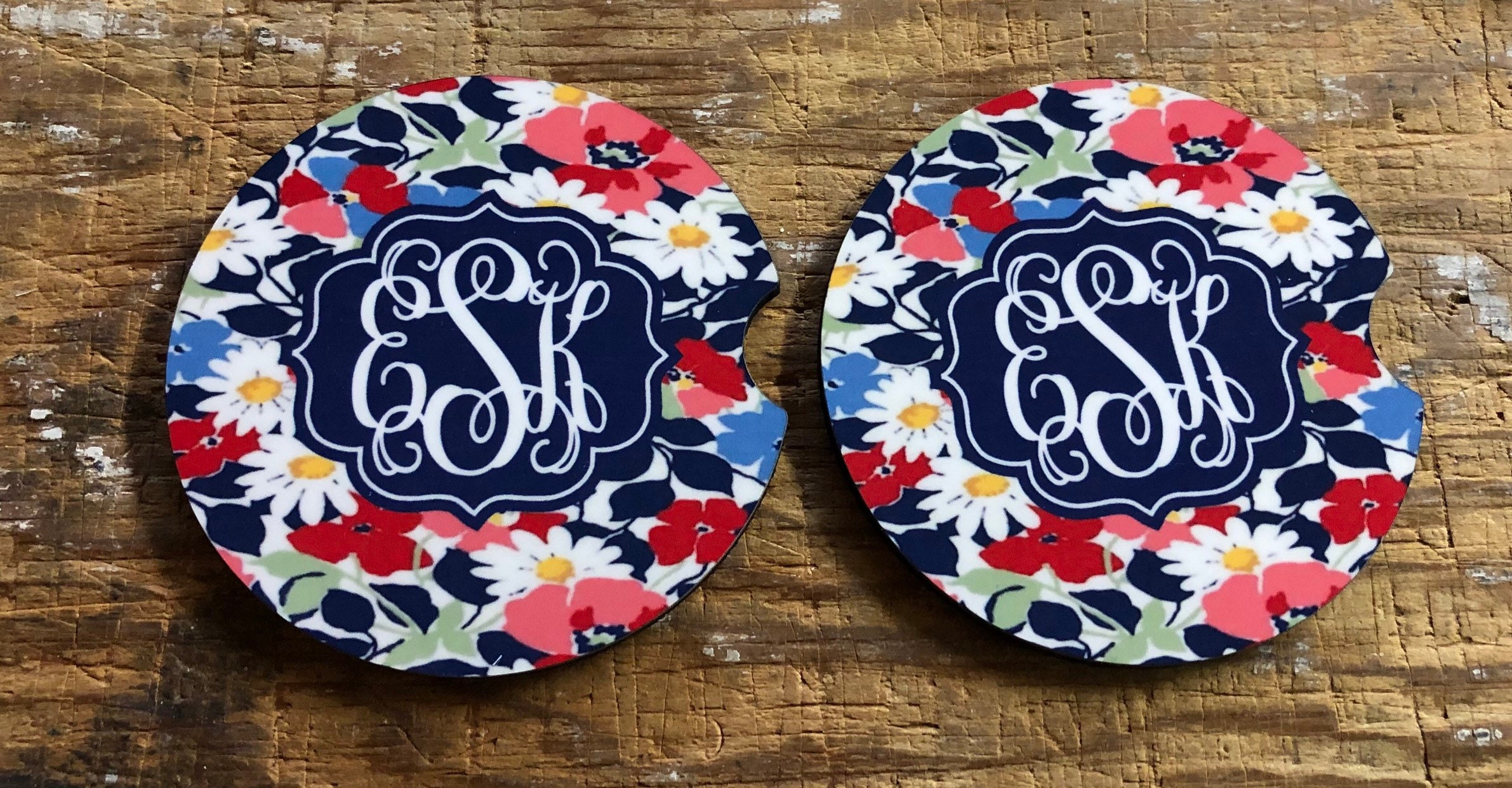 Monogram License Plate Blue Floral Monogram Car Tag - Etsy