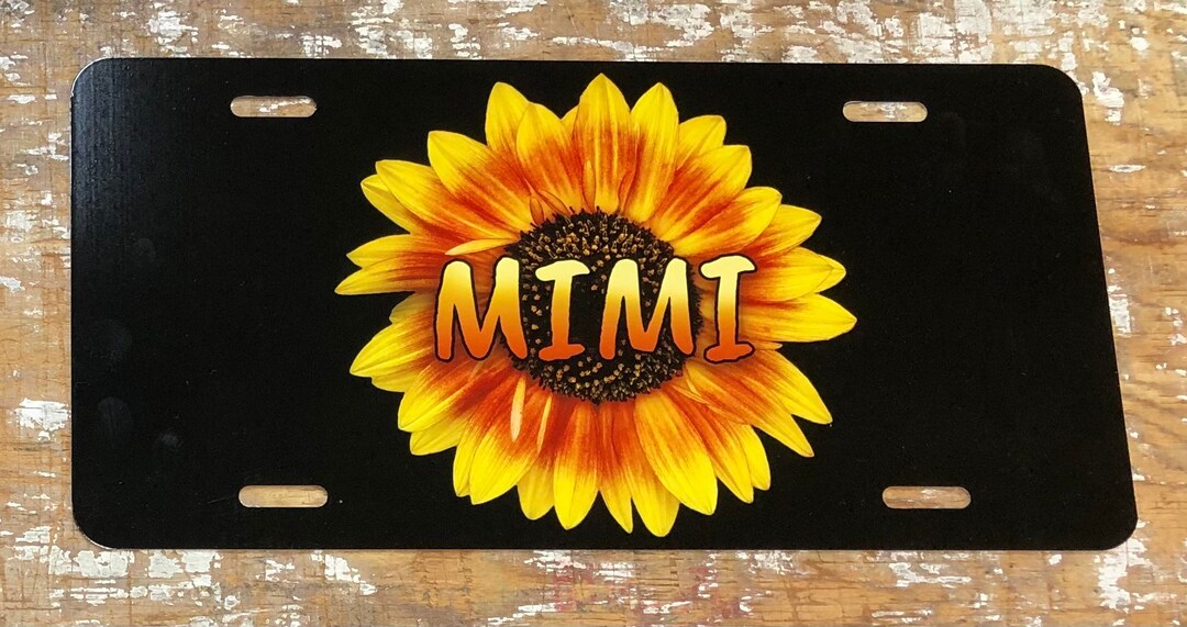 Sunflower Mimi License Plate - Custom Metal Car Tag - Etsy