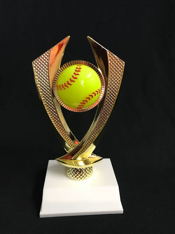 Softball Trophy Softball Award Customize It With Your Words - Etsy