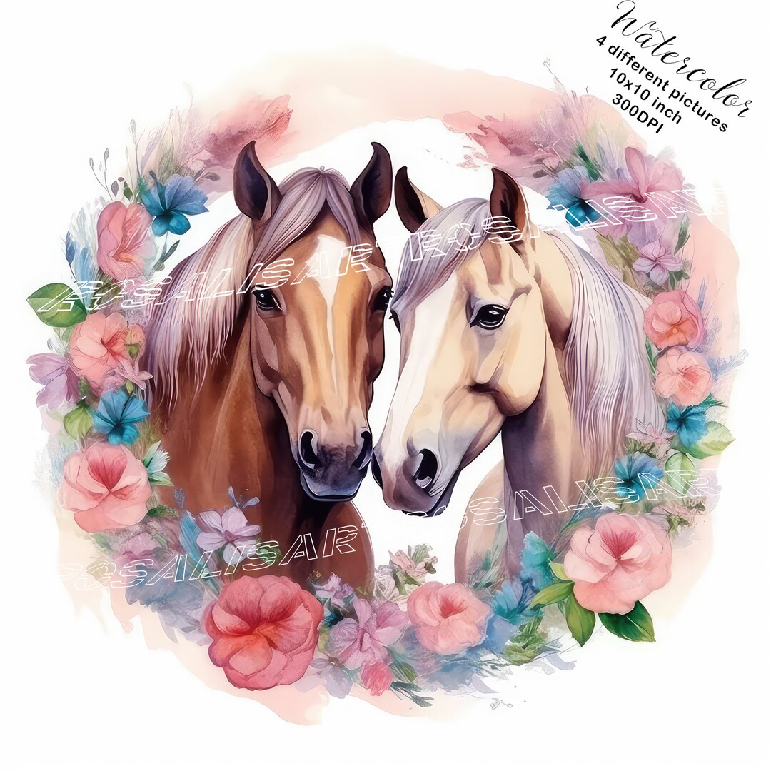 Horse Watercolor Print Digital Download Animal Art Nursery Kids Room ...