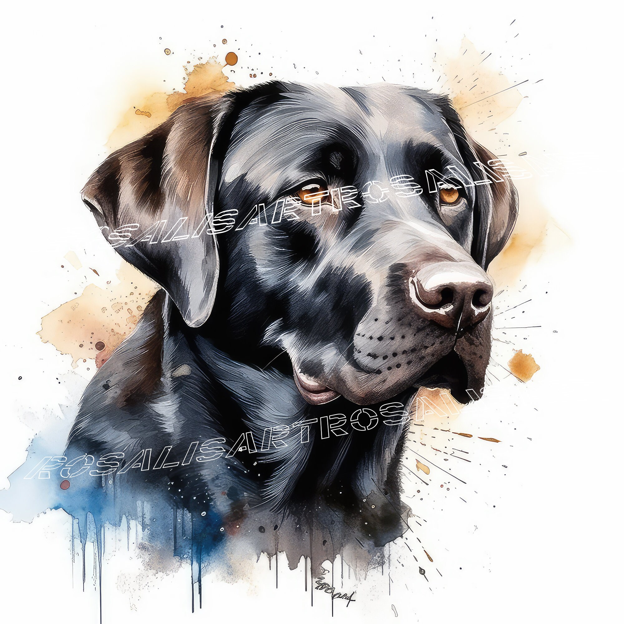 Labrador Watercolor Print Digital Download Animal Art Nursery Kids Room ...
