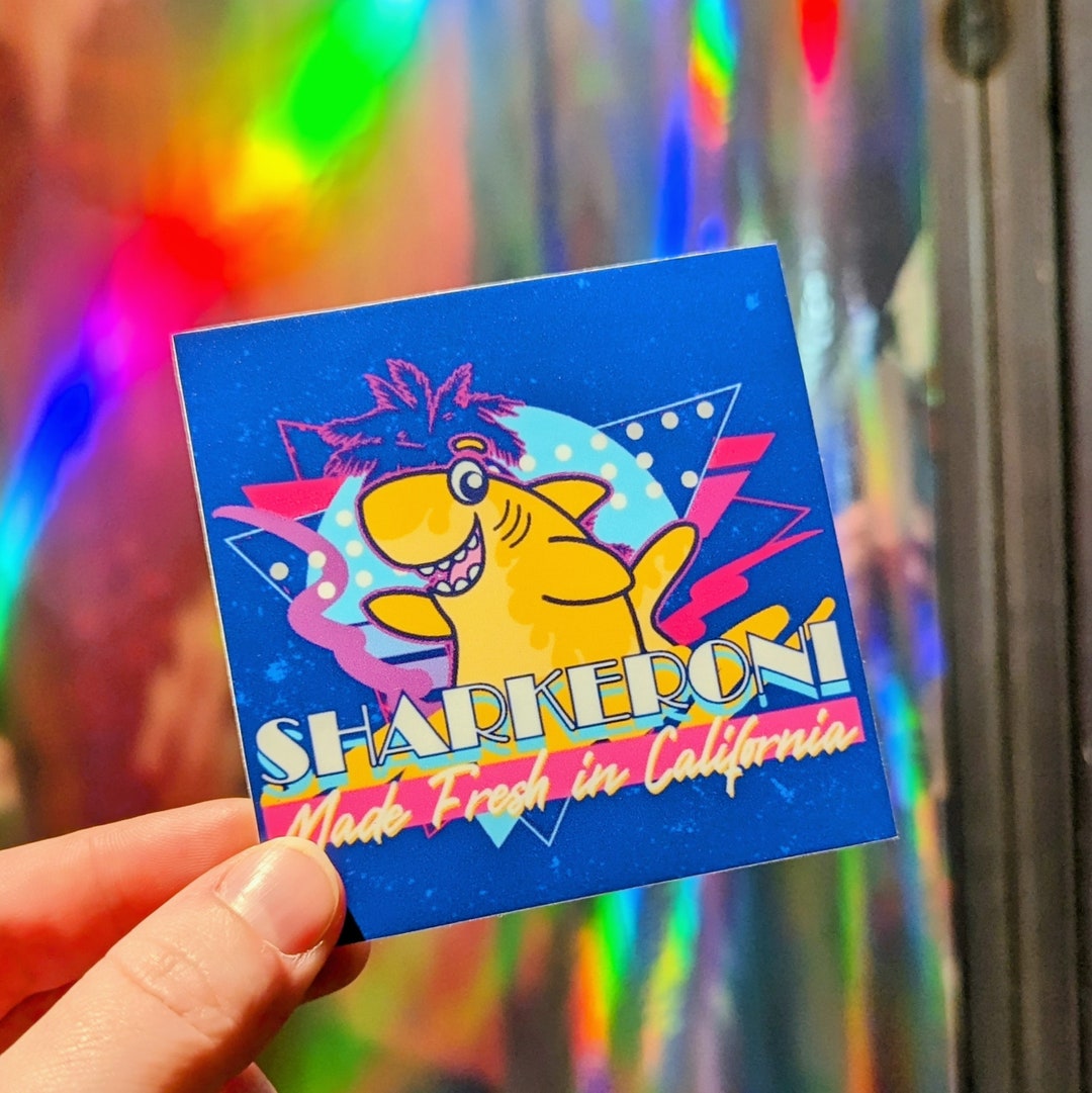 Miami Retro Waves Sharkeroni Vinyl Sticker RTS - Etsy