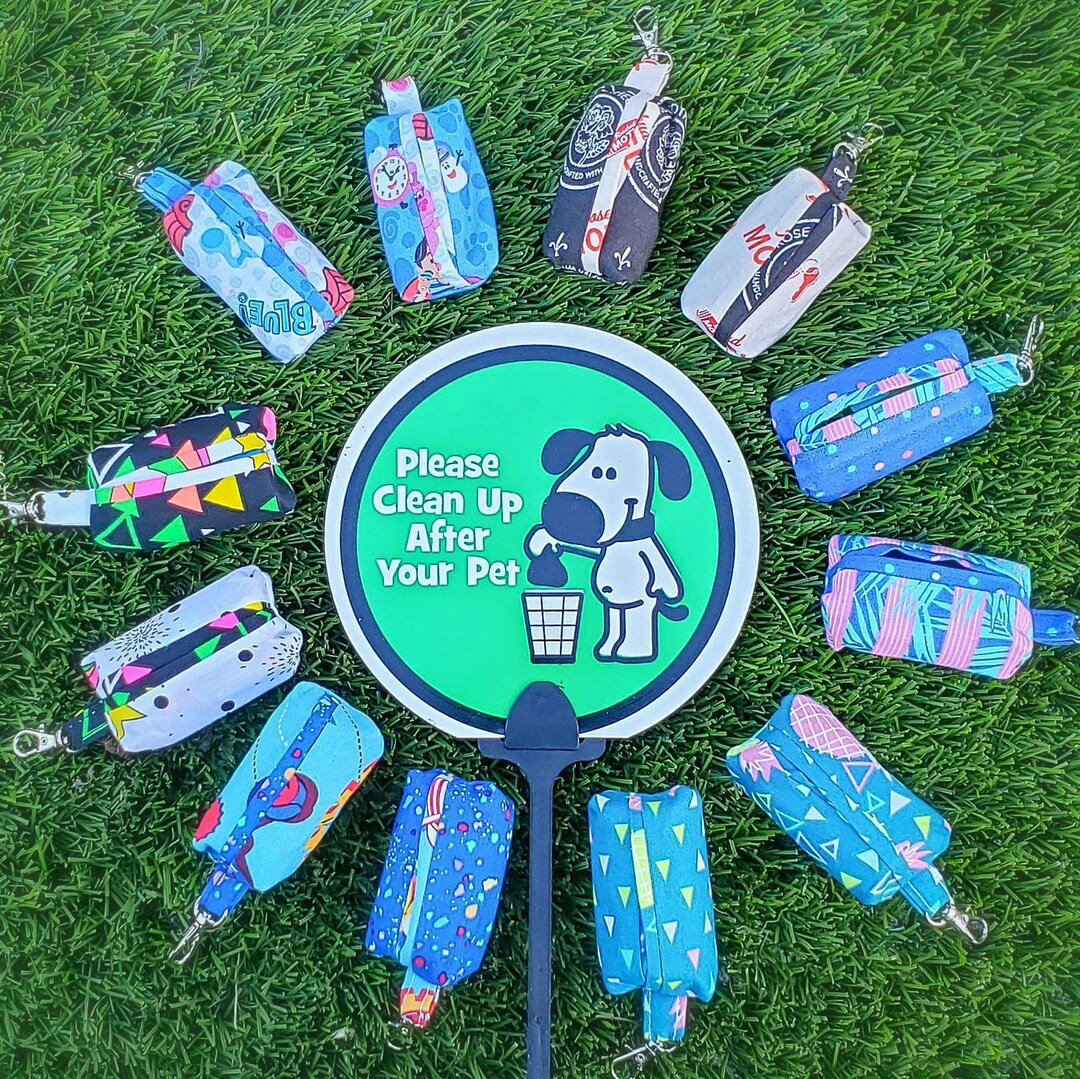 Pet Waste Bag Holder Keychain Dog Poop Baggie Carrier - Etsy