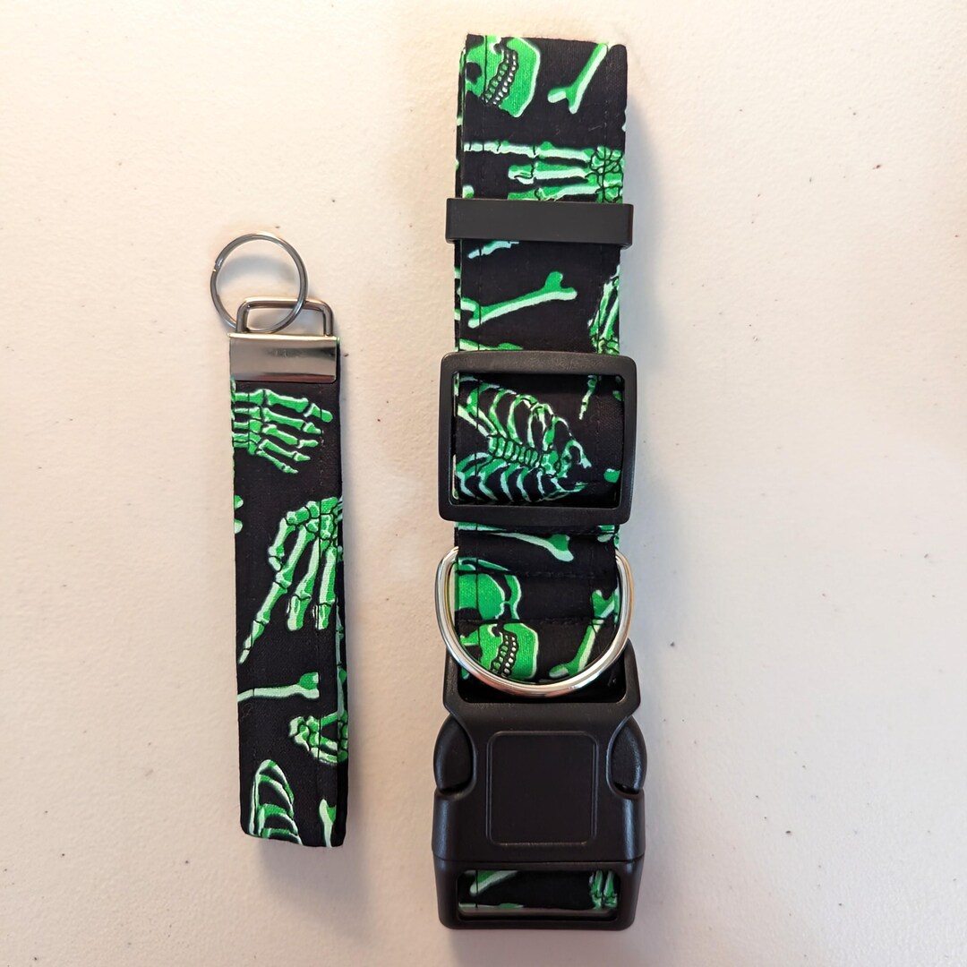 Glowing Green Skeleton Bones Halloween Print Adjustable 16"-26" Fursuit ...