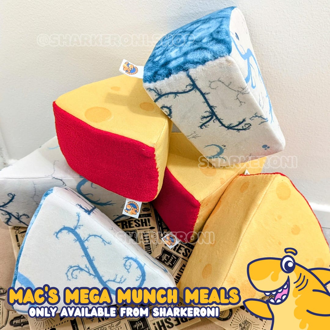 MEGA MUNCH Plush Cheese Wedge Shape Snack Oversize Plushie 8" Toy ...