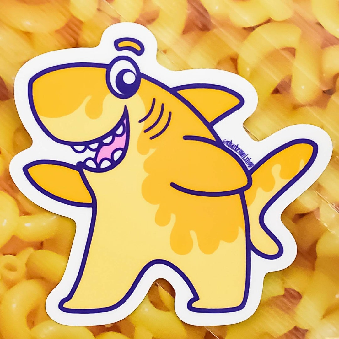Mac the Sharkeroni Shark Vinyl Sticker RTS - Etsy