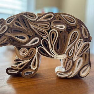 Bear Book Sculpture: Reclaimed Paper Mountain Decor, 1st Anniversary ...