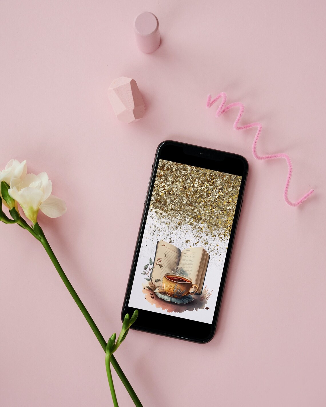 Book Lover Phone Wallpaper Bundle: Watercolor Art Backgrounds (digital ...