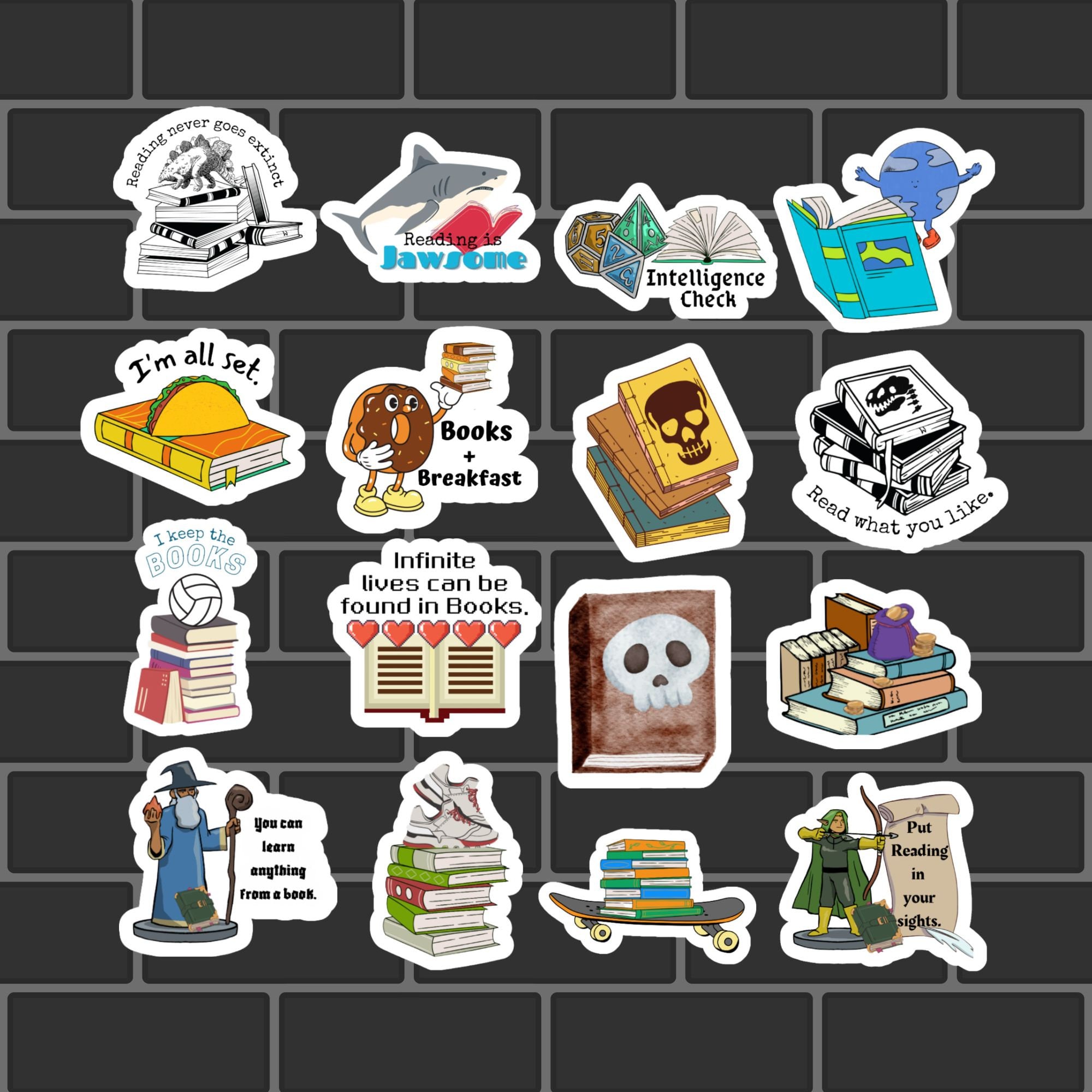 Digital & Printable Bookish Stickers for Boys/book Nerd Stickers ...