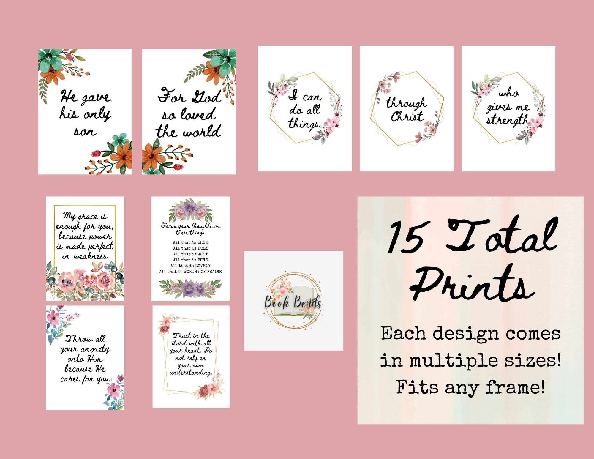 Spring Bible Verse Print/scripture Wall Art Bundle/bible Verse ...