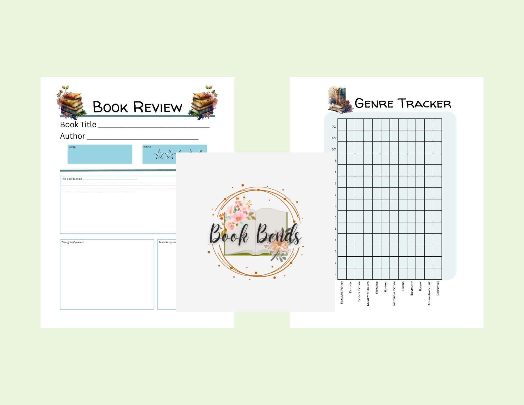 Reading Journal/printable Reading Journal/reading Digital Journal/book ...