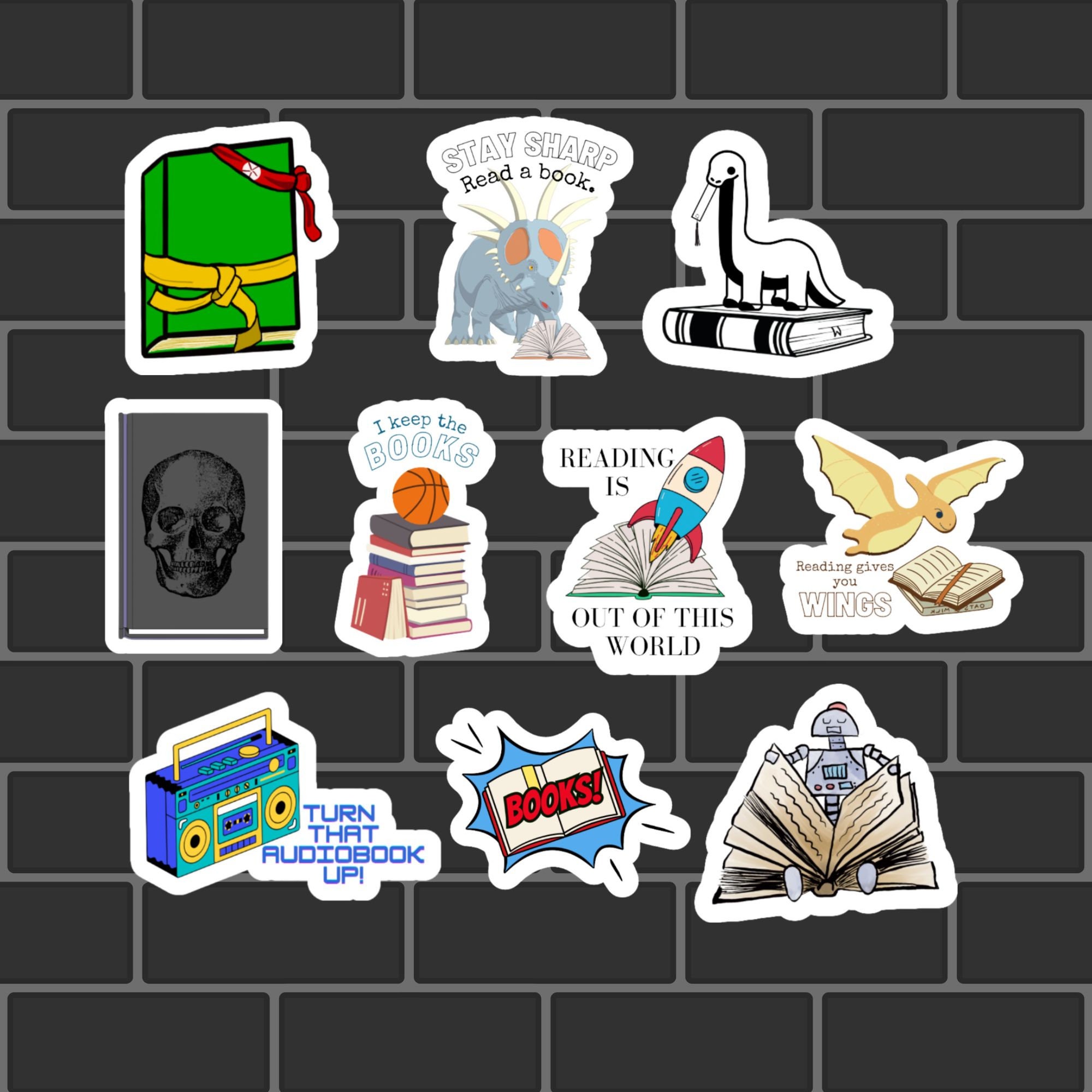 Digital & Printable Bookish Stickers for Boys/book Nerd Stickers ...