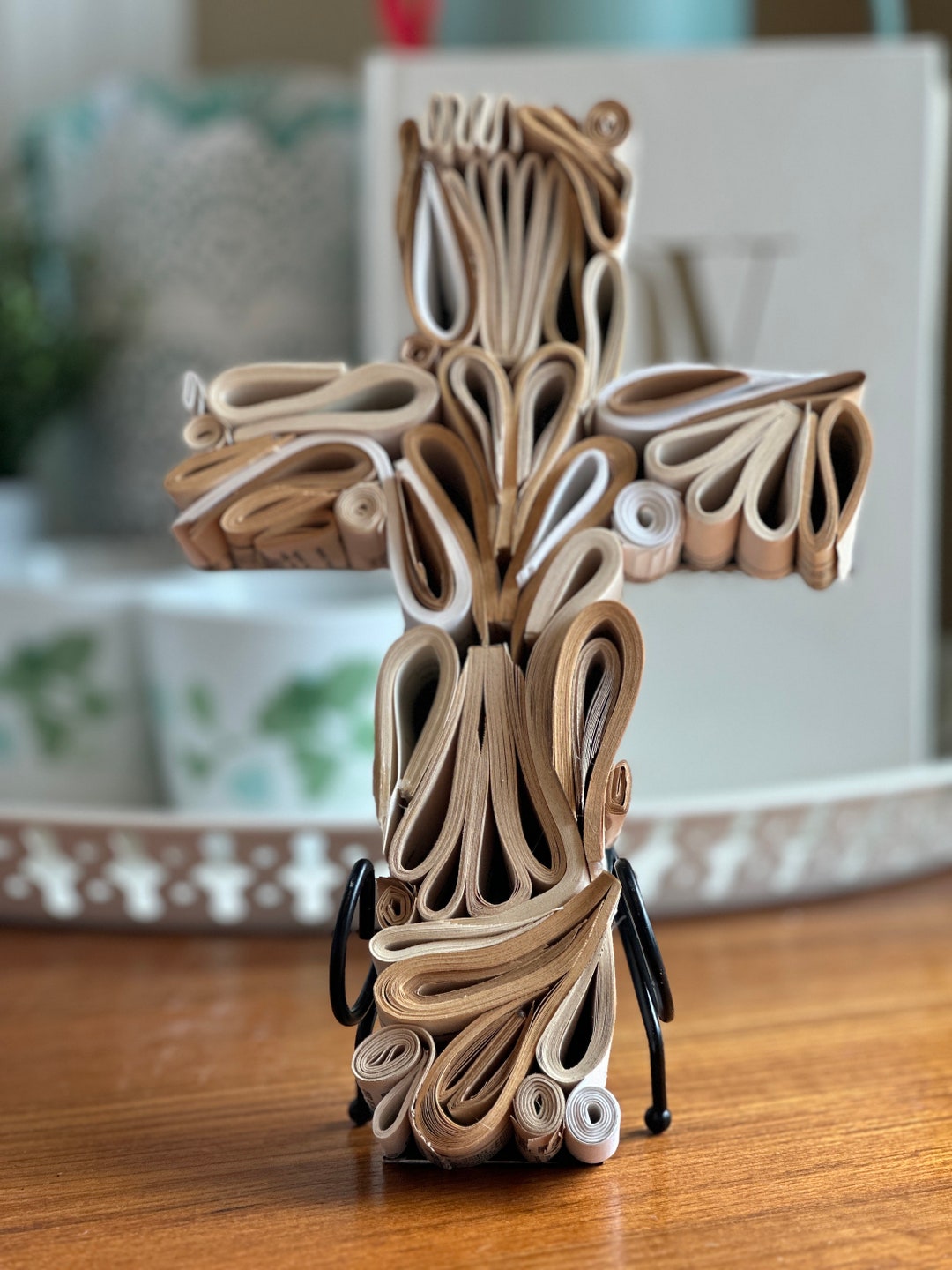Reclaimed Book Cross Sculpture, Christian Wall Art, Reader Gift, 1st ...