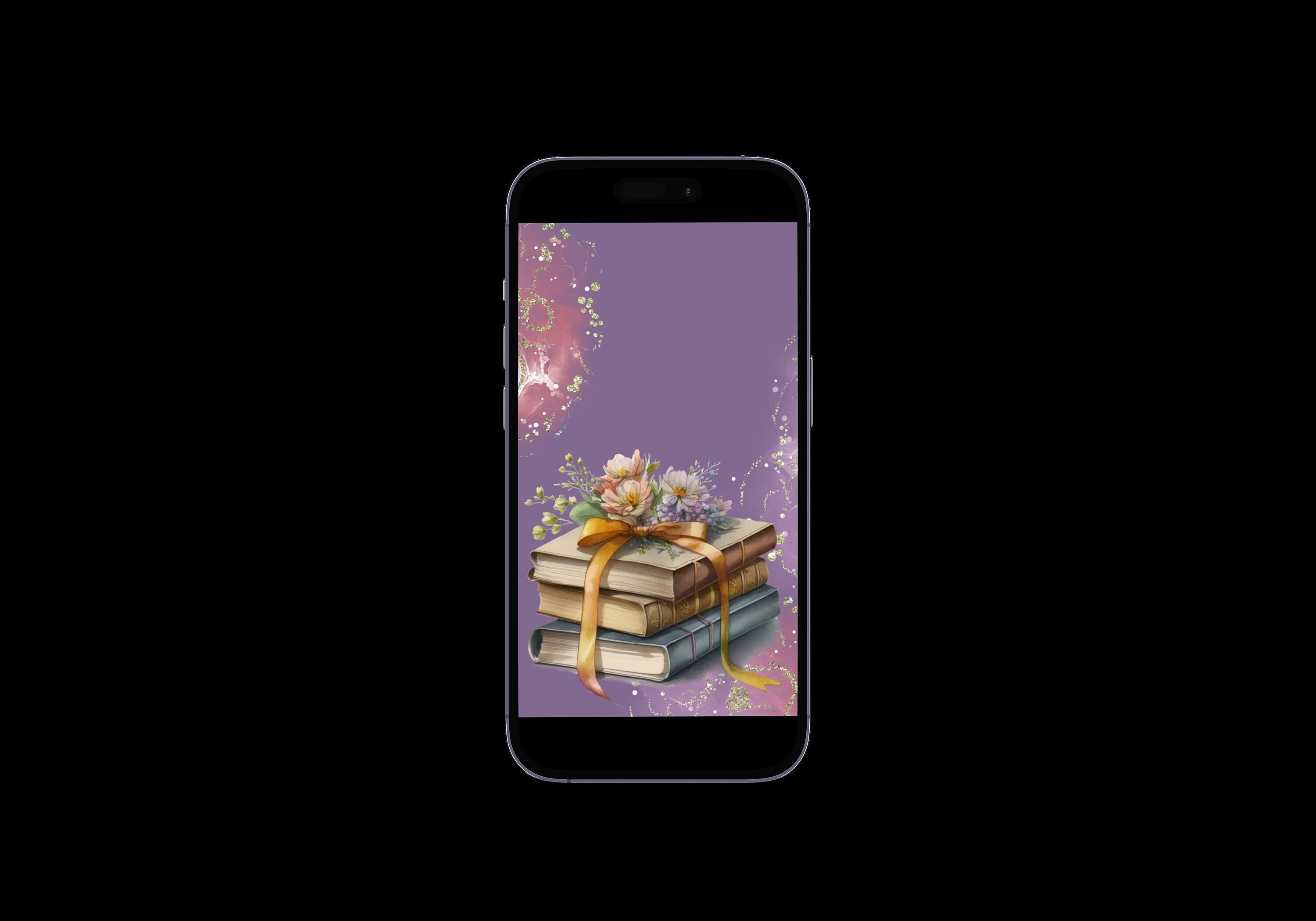 Book Lover Phone Wallpaper Bundle: Watercolor Art Backgrounds (digital ...