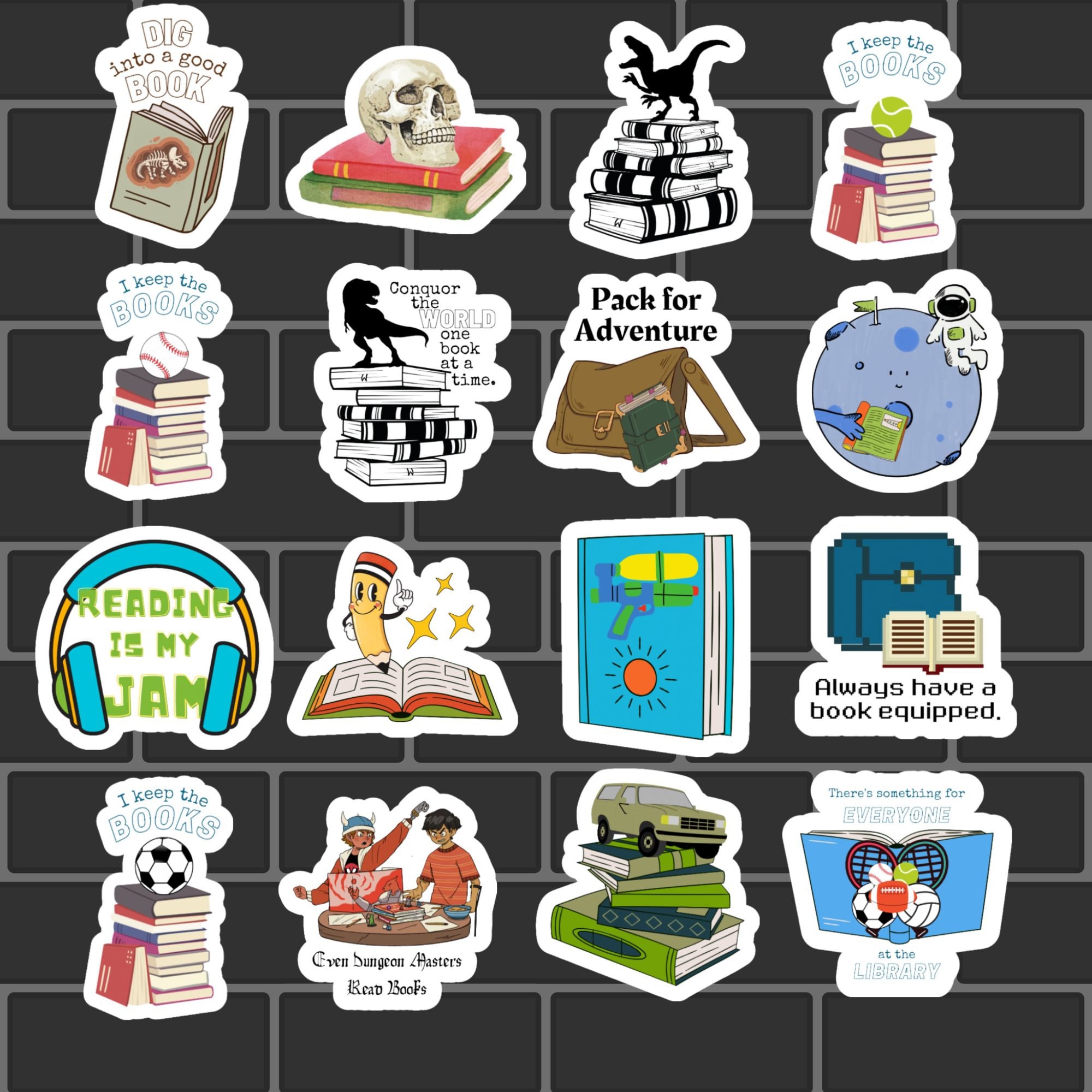 Digital & Printable Bookish Stickers for Boys/book Nerd Stickers ...