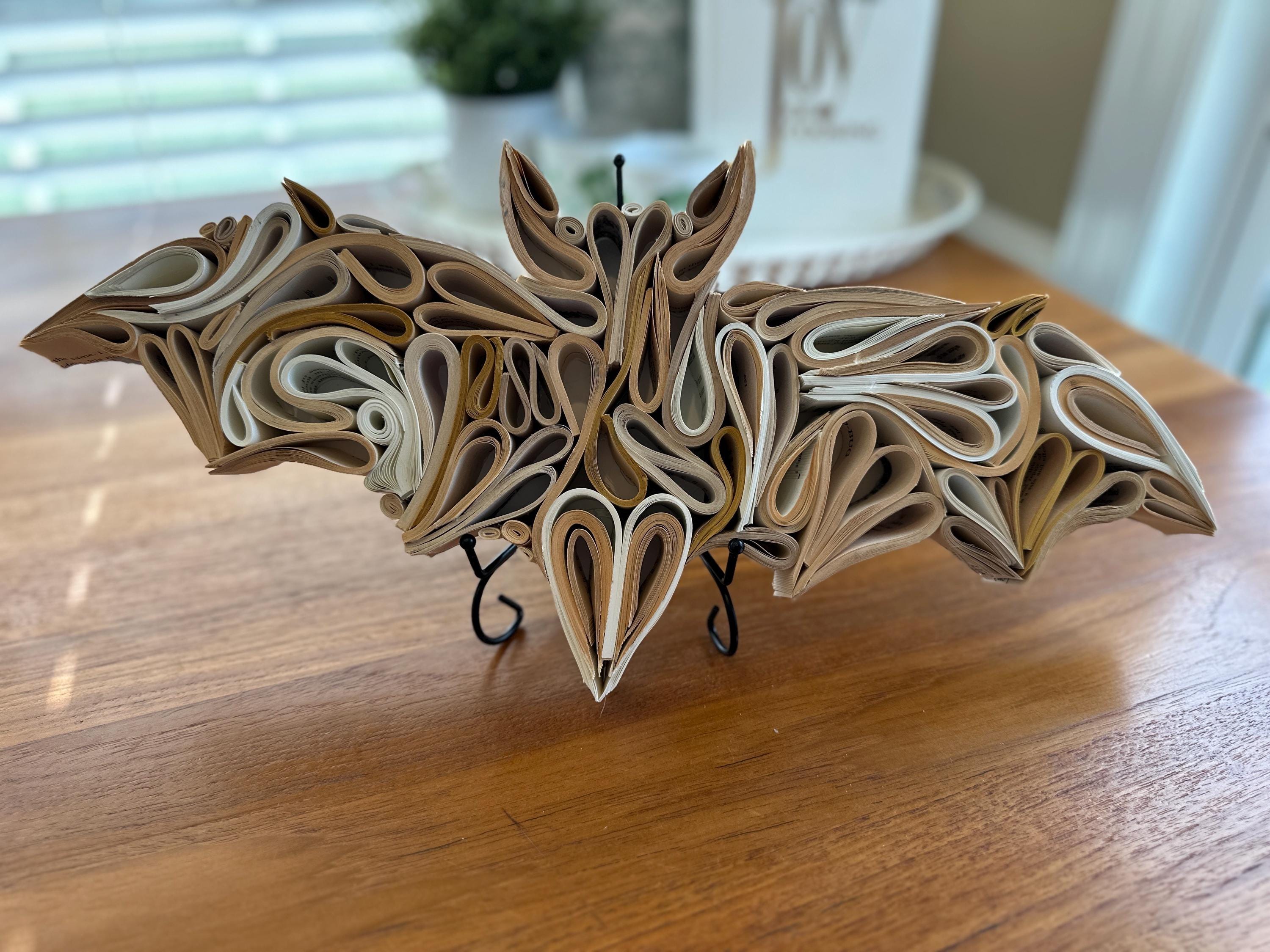 Bat Book Art Sculpture/reclaimed Book Art/upcycled Books/unique Gift ...