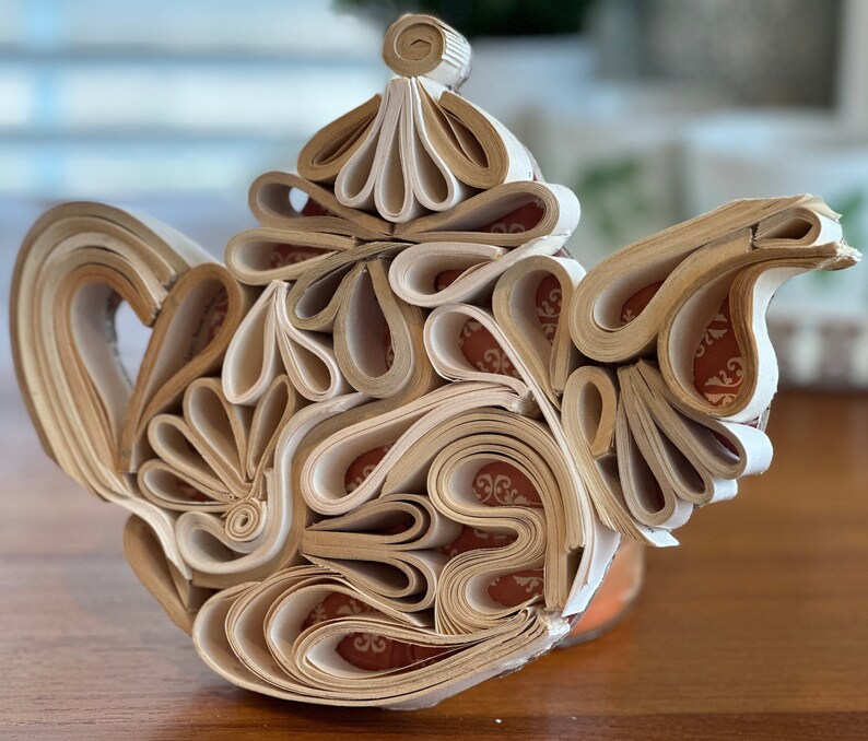 Reclaimed Book Teapot Sculpture: Upcycled Book Art, Librarian Gift - Etsy