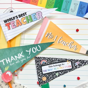 Teacher Appreciation Pennant Print, School Staff Flags (digital ...